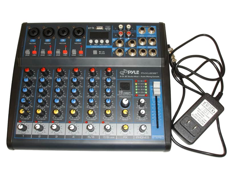 Pyle PMXU83BT Bluetooth 8-Channel Studio Mixer | Reverb