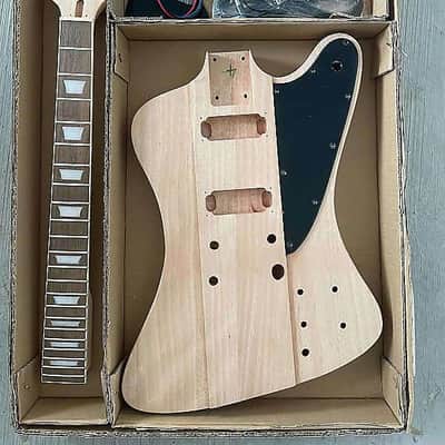 Unfinished Firebird Style Guitar DIY Kit, Mahogany Body and | Reverb