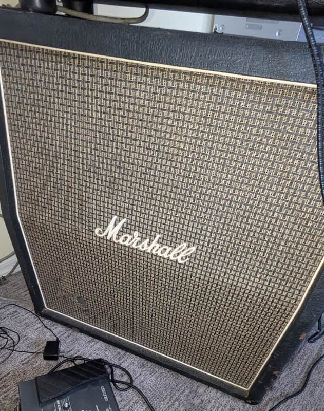 Early 70's Marshall 4x12 Angled Cabinet – Original Greenbacks | Reverb
