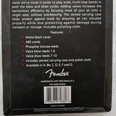 Fender Hot Rod De Ville harmonica Key of F | Reverb