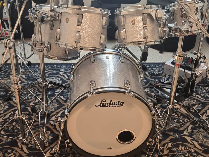Ludwig Classic Maple 5pc Drum Kit w/2 Double Tom Stands & | Reverb
