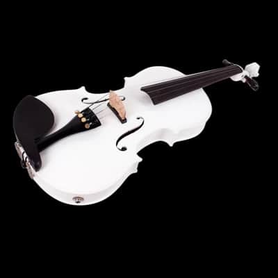 Share White 4/4 Electric Acoustic Violin Case Bow hand made | Reverb