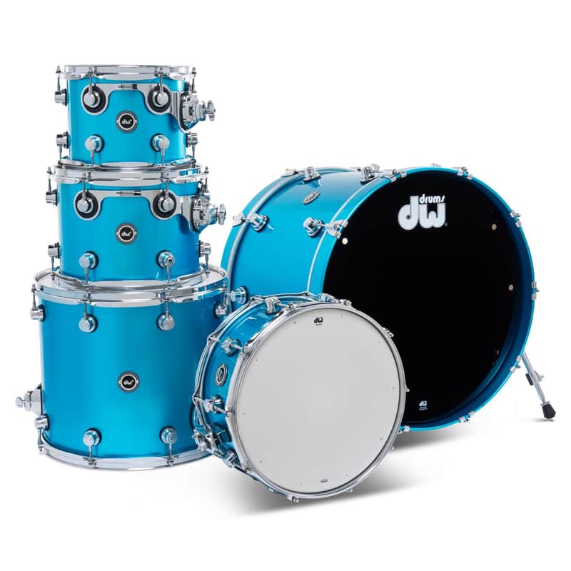 DW DWe 5pc Electronic/Acoustic Drum Shell Pack Laser Blue | Reverb