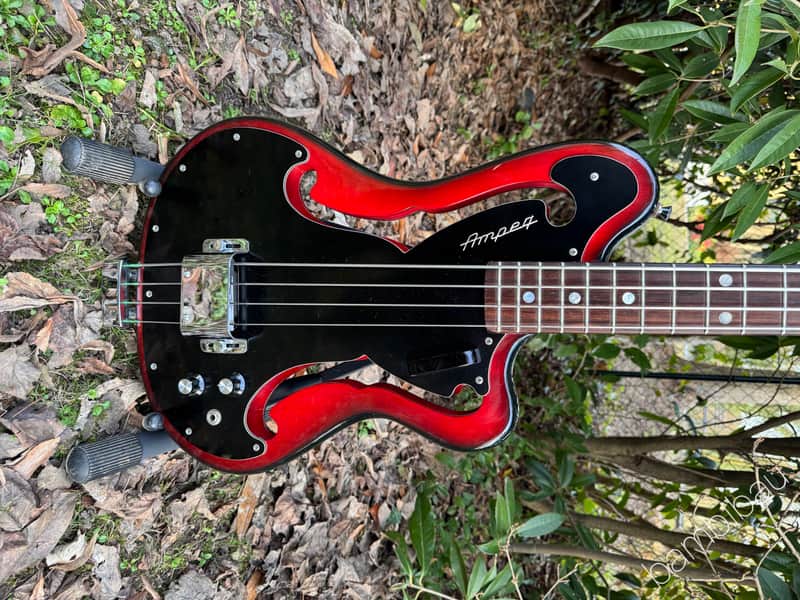 1967 Ampeg AEB-1 - Electric Scroll Bass - Black/Red Sunburst | Reverb