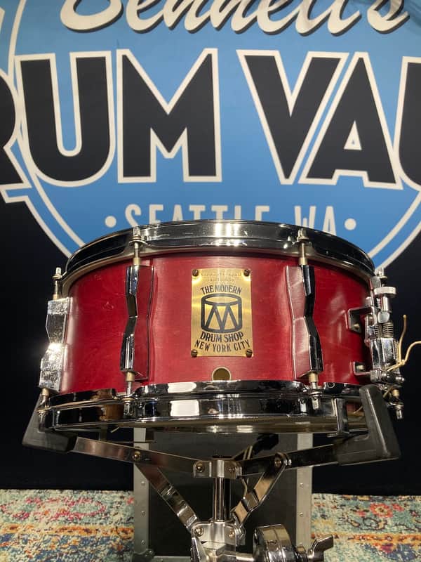 Modern Drum Shop NYC - 6x14" Wood 10-Lug Snare Drum - Red | Reverb