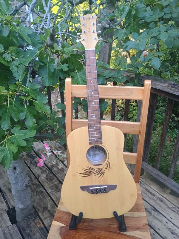 Octave Mandolin Converted Luna Bamboo Travel Guitar | Reverb