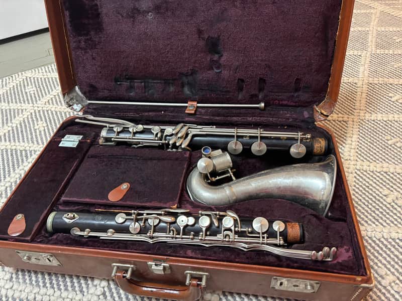 Selmer Vintage Paris Bb Bass Clarinet to Low Eb - Grenadilla | Reverb