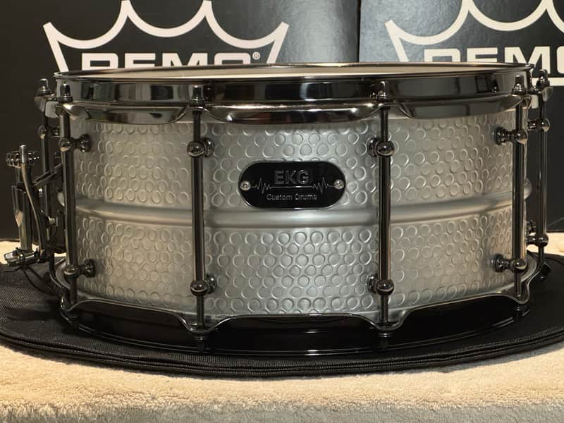 EKG Custom 14x6.5 Hammered Aluminum w/ Black Nickel Hardware | Reverb