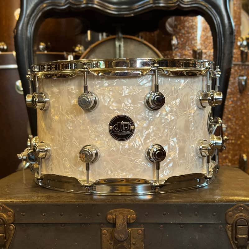 USED DW 8x14 Performance Snare in White Marine Pearl | Reverb
