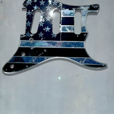 American Flag Pickguard & Tremolo Cover in Gun Metal Gray | Reverb