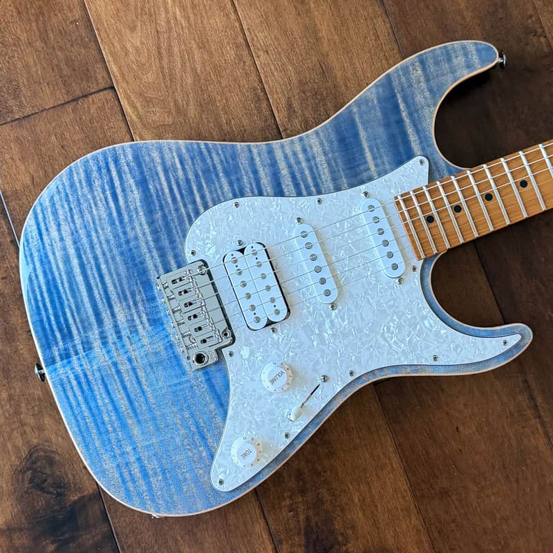 Suhr Standard Plus Trans Blue Denim Slate Roasted Maple Neck | Reverb