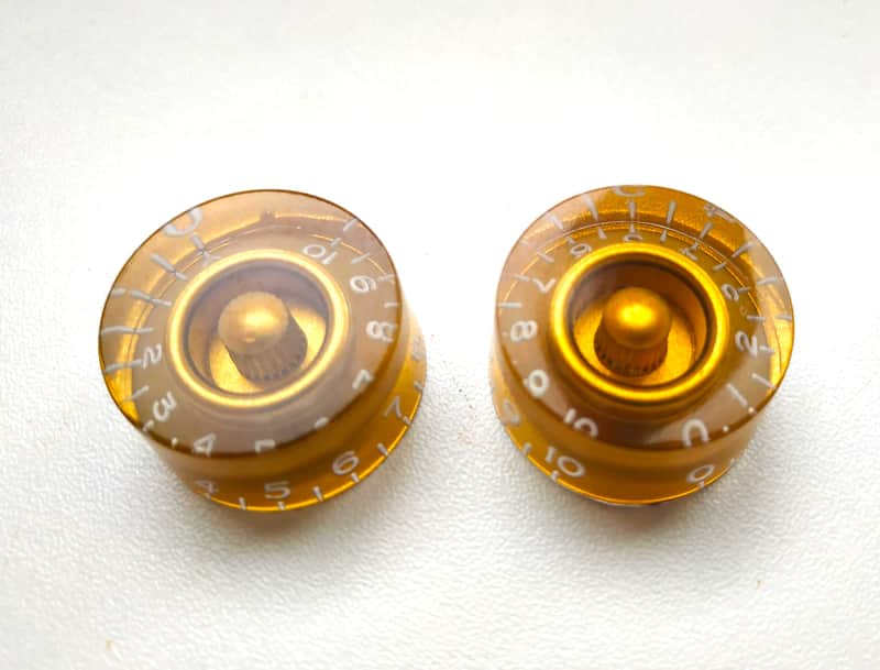 2 Vintage-style Gold inchSize Speed Knobs for Gibson LP SG | Reverb