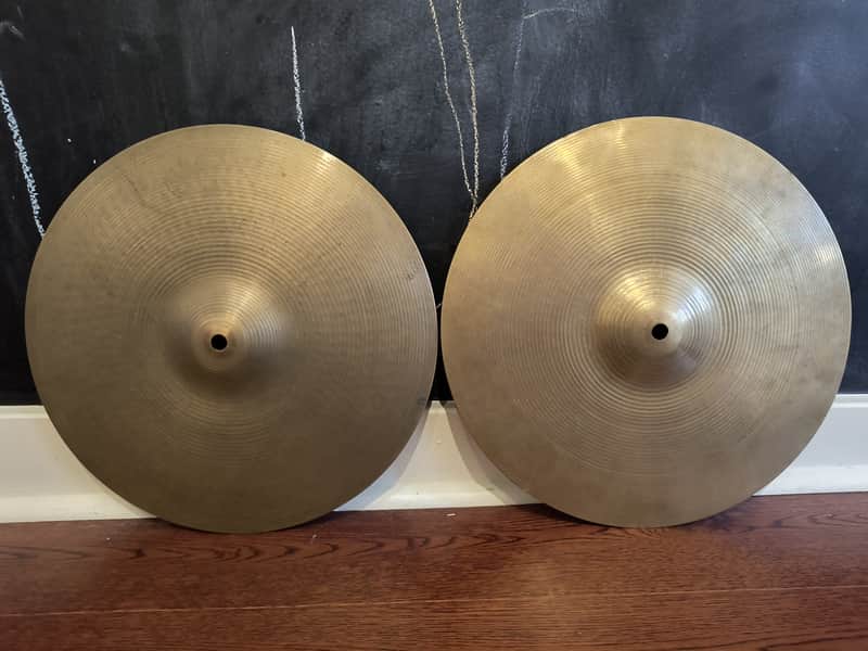 Vintage 1970s A Avedis Zildjian 14" Hi-hat Cymbals 870g 1000g | Reverb