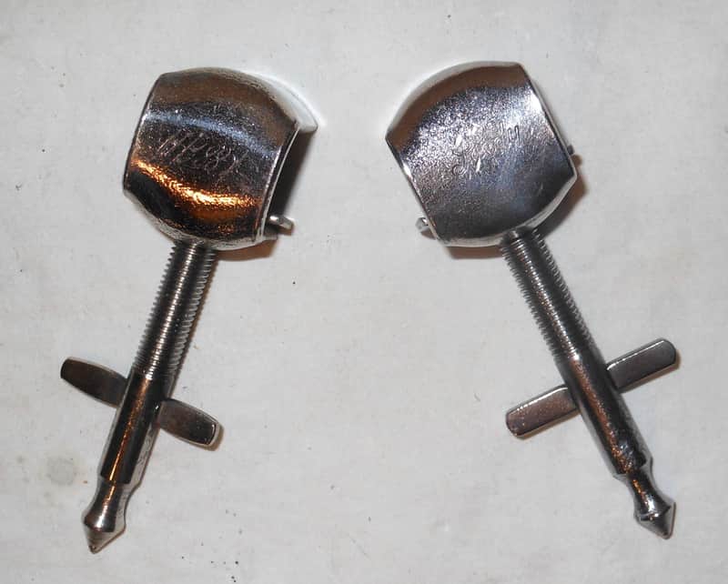 Vintage 1925 Leedy Logo Clamp-on Bass Drum Spurs | Reverb