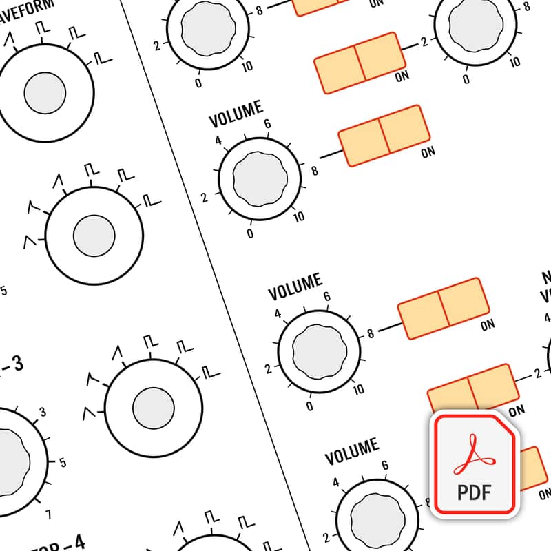 Behringer Poly D - Beautifully Illustrated Blank Patch Sheet | Reverb