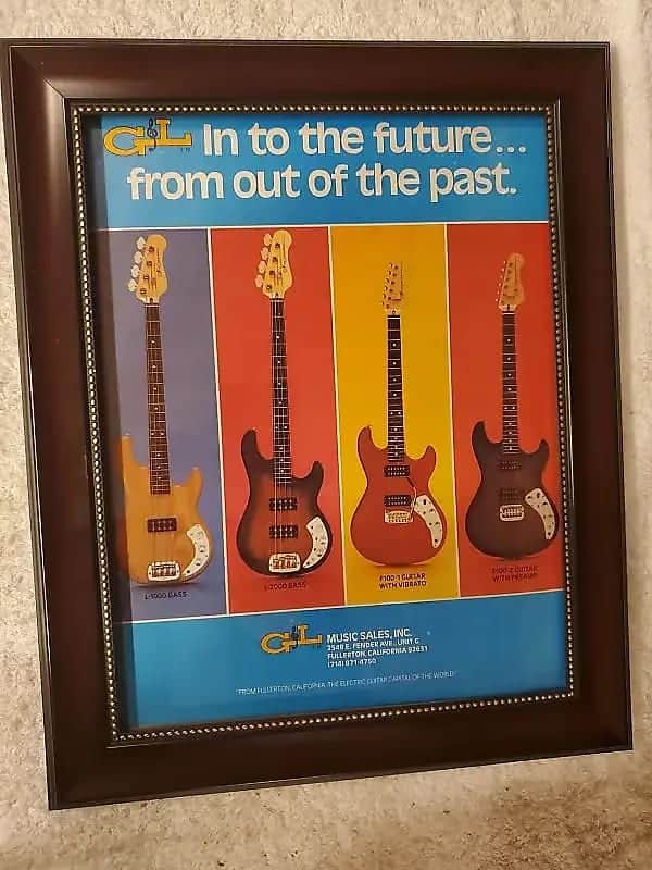 1980 G & L Guitars Color Promotional Ad Framed L-1000, L2000, | Reverb