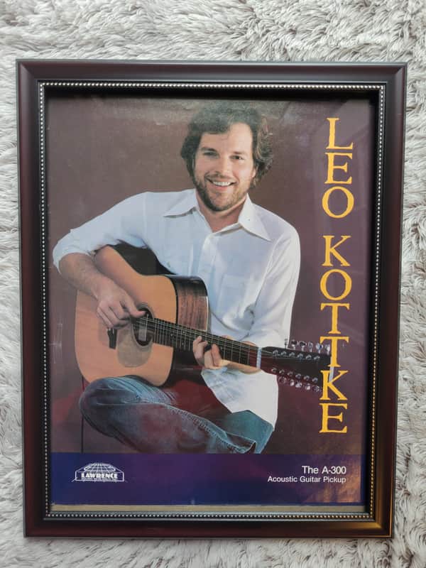1982 Bill Lawrence Pickups Promotional Ad Framed Leo Kottke | Reverb