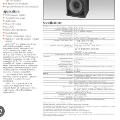 JBL AM7215/95 2-Way 15" Biamp / Passive Loudspeaker | Reverb