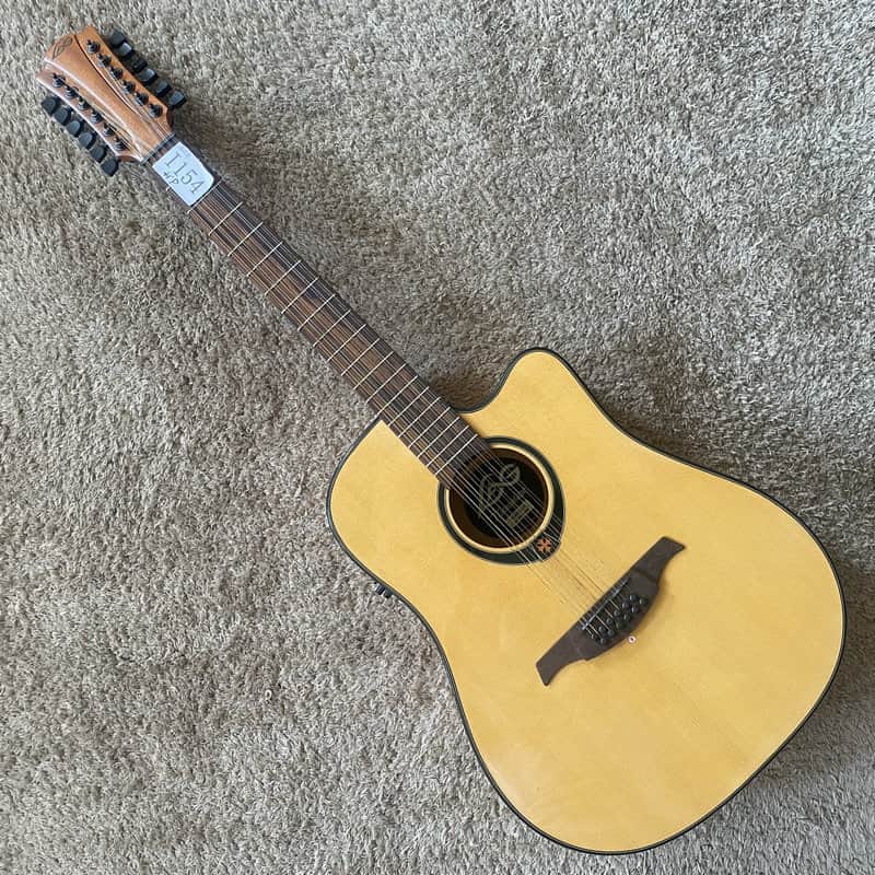 LAG 12 String Acoustic Electric Guitar, Mahogany Spruce Body, | Reverb