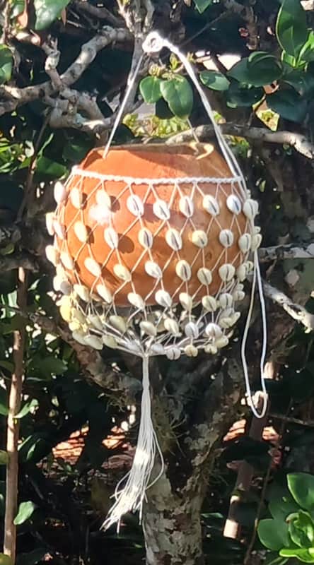 West African-style netted gourd rattle (Ga akasa) | Reverb