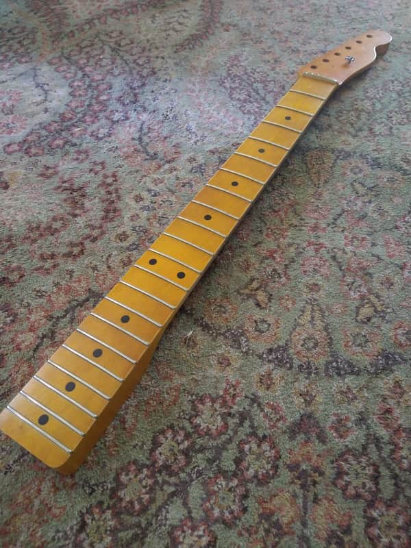 1950s finishes Allparts FAT C telecaster neck (amber nitro | Reverb