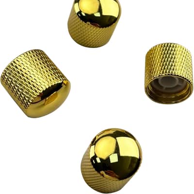 Vacuum Gold Steel Bass Guitar Knobs 15/64"(6.1mm) Hole Dome | Reverb