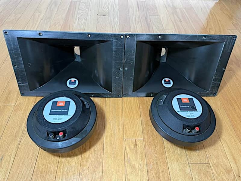 JBL 2- 2385 Horn Lenses w/ 2- 2445J JBL Drivers w/ Mounting | Reverb