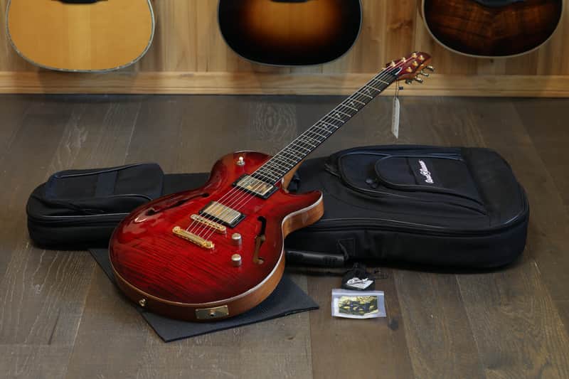 Carvin SH-550 Semi-Hollow Electric Guitar Redburst Flame + GB | Reverb