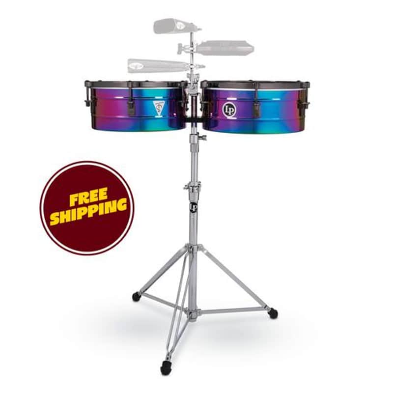 LP Tony Succar Signature Timbales - Rainbow Chrome/Black | Reverb