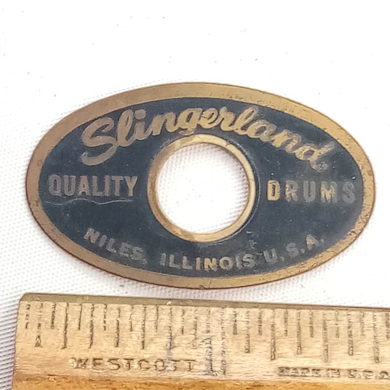 Slingerland Niles Black/Brass 1961-2 Pre-Serial Badge | Reverb UK