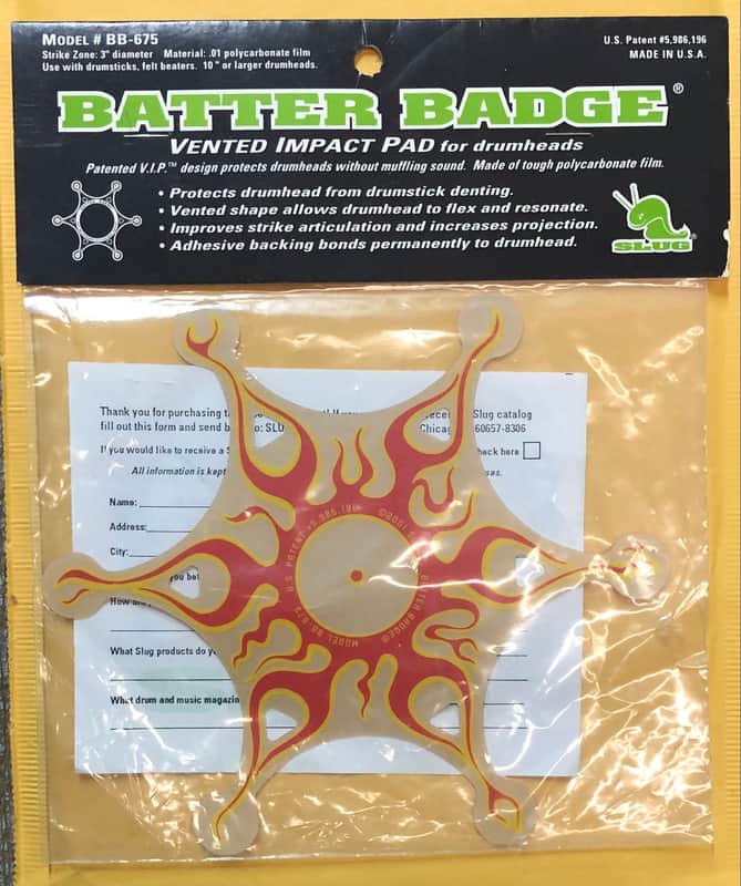 Slug Percussion BATTER BADGE BB-675-FLAME TOM & BASS DRUM | Reverb