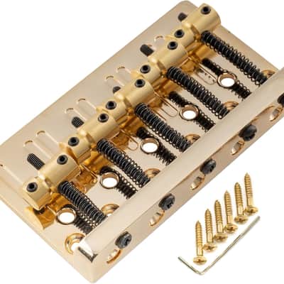 17mm Heavy Duty 5-String Bass Bridge Dual Load with Brass | Reverb