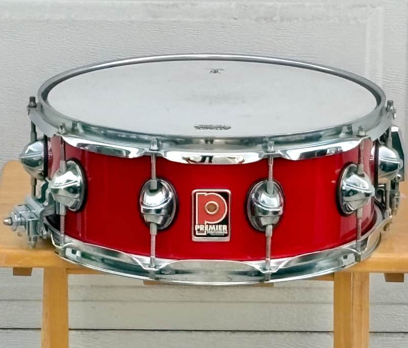 Premier Genista 14" x 5.5" Birch Metallic Red Snare for Drum | Reverb