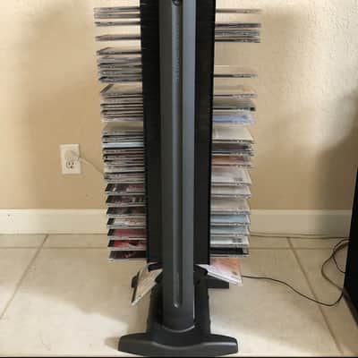 CD Power Tower 100 SHARPER IMAGE Motorized CD/Games Storage | Reverb