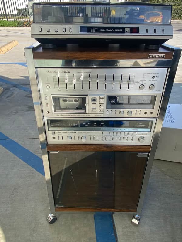 Fisher stereo system with cabinet Studio standards | Reverb
