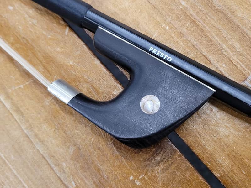 Presto 1/2 Size Carbon Fiber Bass Bow Ebony | Reverb