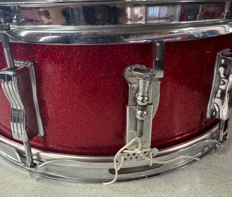 Ludwig #491 5x14 1960’s Pioneer Snare - Red Sparkle | Reverb