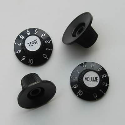 Vintage Guitar Top Hat Volume/Tone Knobs Black | Reverb