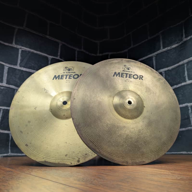 Meinl 14" Meteor Brass Hi‑Hat Cymbals – Bright, Cutting Brass | Reverb