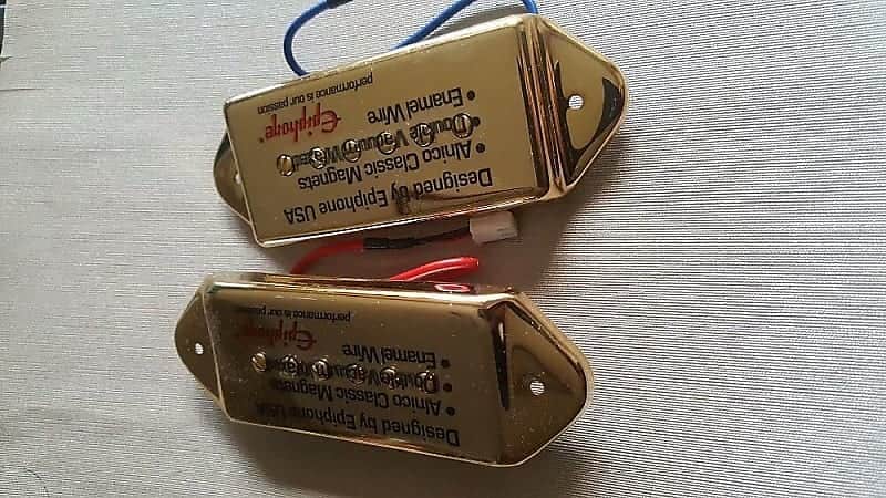 Gold Epiphone Jazz Guitar P90 Dogear Pickups Neck | Reverb Australia