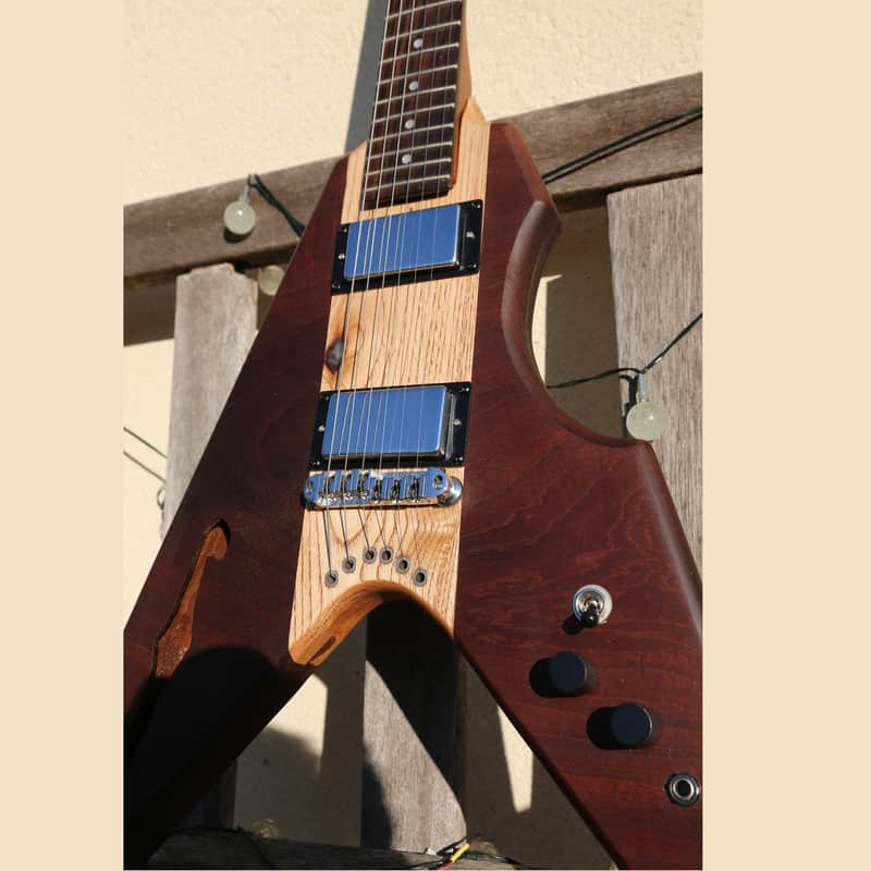 TONNERRE Custom Built Semi-Hollow Flying V - Handcrafted Teak | Reverb