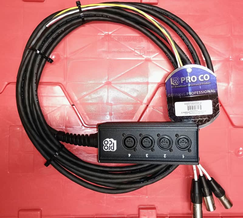 Pro Co SMAST 4-ch. XLR Drop Snake - 25 feet - brand new | Reverb