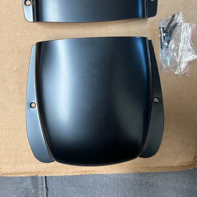 New Stealth Black Jazz Bass Neck Bridge Cover Plates w Screws | Reverb
