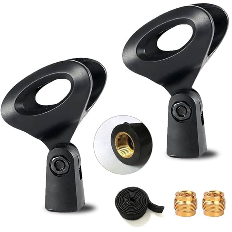 Universal Microphone Clip Mic Holder With 5/8 Inch Male To | Reverb