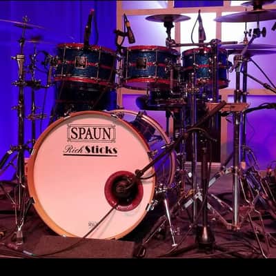 Spaun Blue Glass with Red Glass Pinstripes and Chrome | Reverb