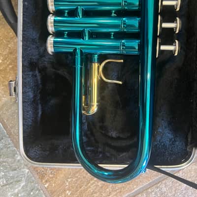 Blue Trumpet with case and mouthpiece | Reverb