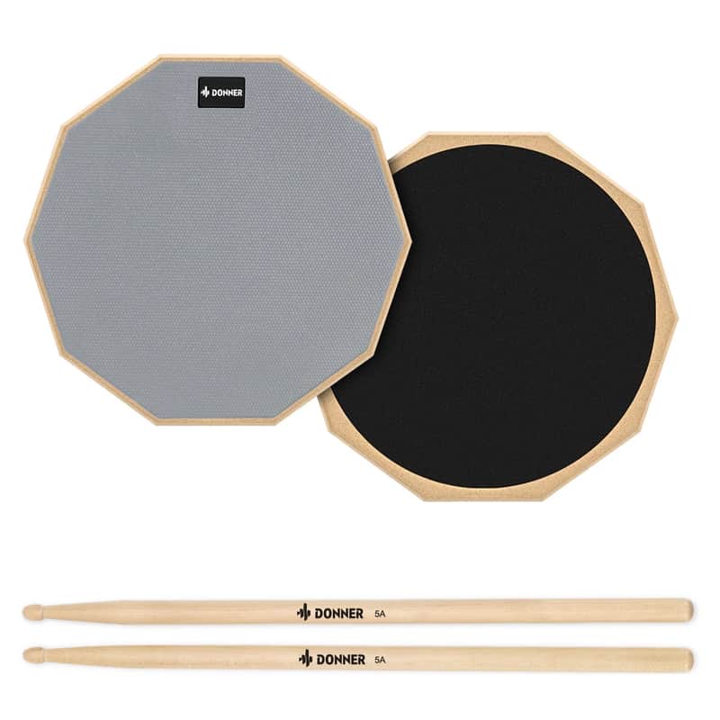 Donner 8" Drum Practice Pad Double Sided Silent Snare Drum | Reverb