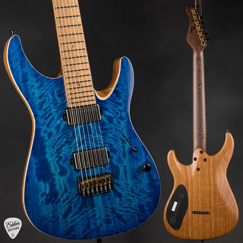 Mayones Aquila Elite 7 Baritone - Infinite Blue Gloss/NAMM | Reverb