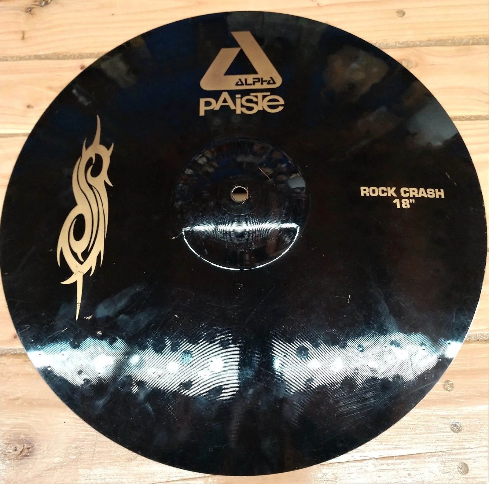 Paiste 18" Black Alpha Slipknot Edition Rock Crash Cymbal | Reverb