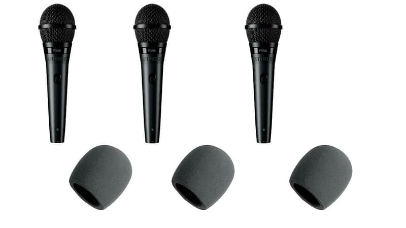 3X Shure PGA58-XLR Dynamic Vocal Handheld Mic w/ Foam | Reverb